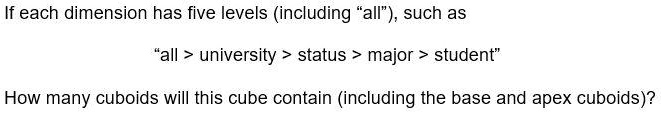 if each dimension has five levels including all such as all university status major student how ...