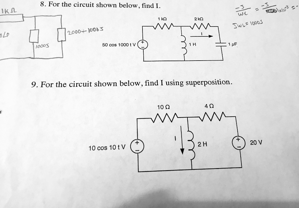 8 For The Circuit Shown Below Find I 8 For The Circuit Shown Below Find I Ikn Raoelxtos 1kq 2k 