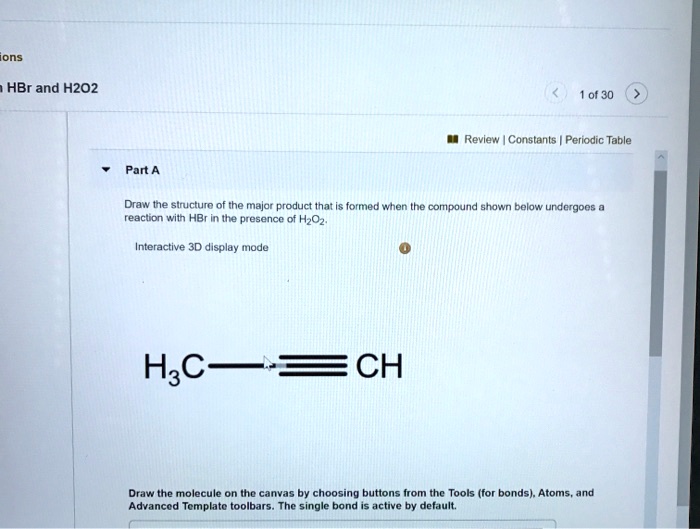 ons HBr and H2O2 ? Part A Draw the structure of the major product that ...