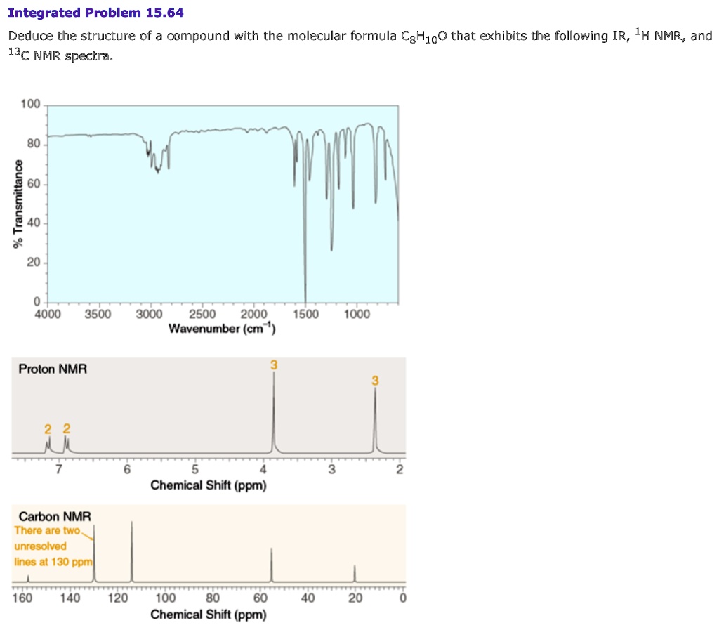 SOLVED: Integrated Problem 15.64 Deduce the structure of compound with ...