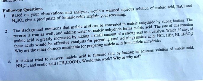 acuuce solution of maleic acid nacl and follow up questions analysis ...