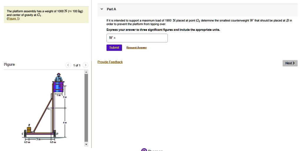 SOLVED: The platform assembly has a weight of 1000 N ( 100 kg) and the ...