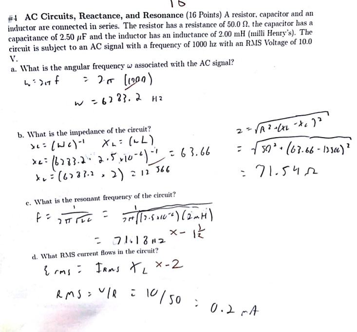 A and b are right c and d are wrong 4 ac circuits reactance...