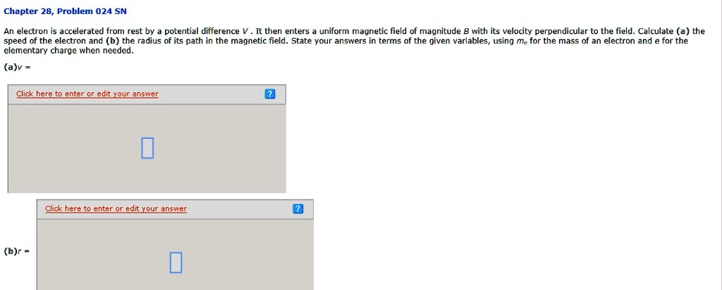 Solved Chapter 28 Problem 024 Sn An Electron Accelerated From Rest By