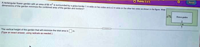 A rectangular flower garden with an area of 66 mÂ² is surrounded by a ...