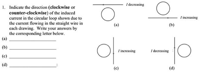 SOLVED: Indicate the direction (clockwise or counterclockwise) of the induced current in the ...