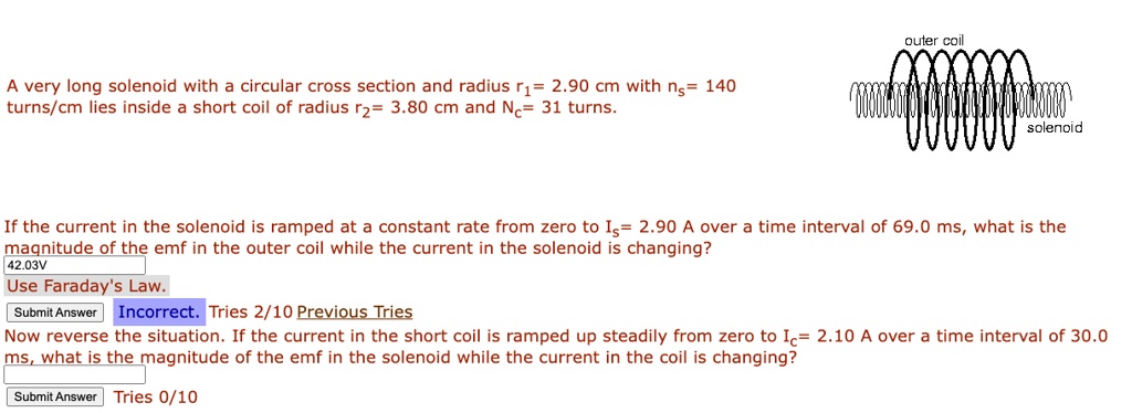 please help me with both parts a very long solenoid with a circular ...
