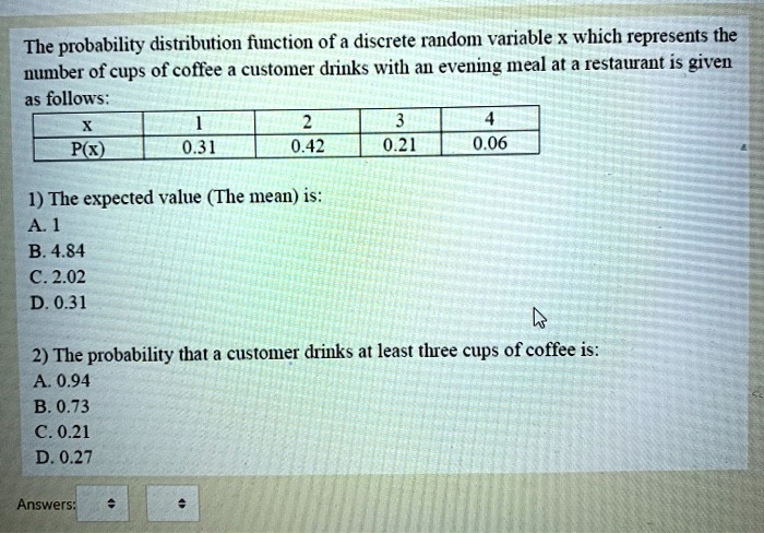 SOLVED: The probability distribution function of a discrete random ...