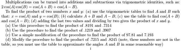 SOLVED: Multiplications turned into additions and subcractions via ...