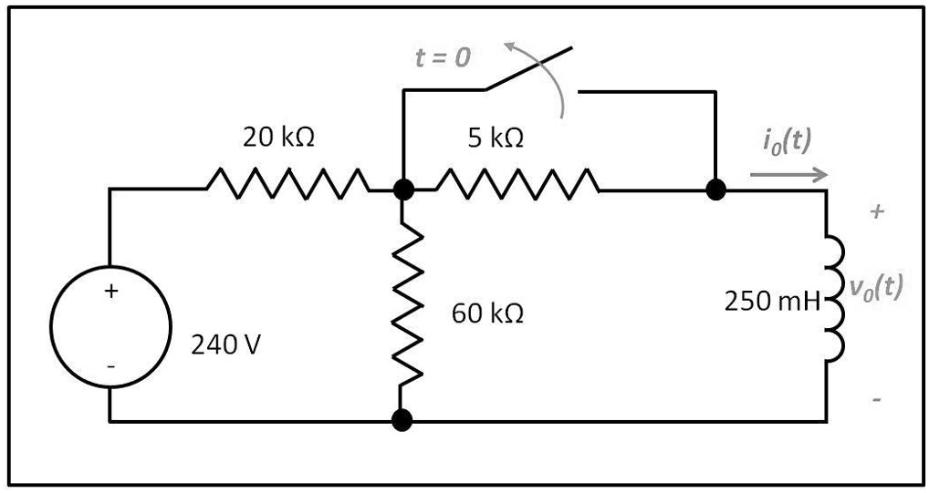 SOLVED: Problem #3 The circuit shown below has been closed for a long time. The switch is opened ...