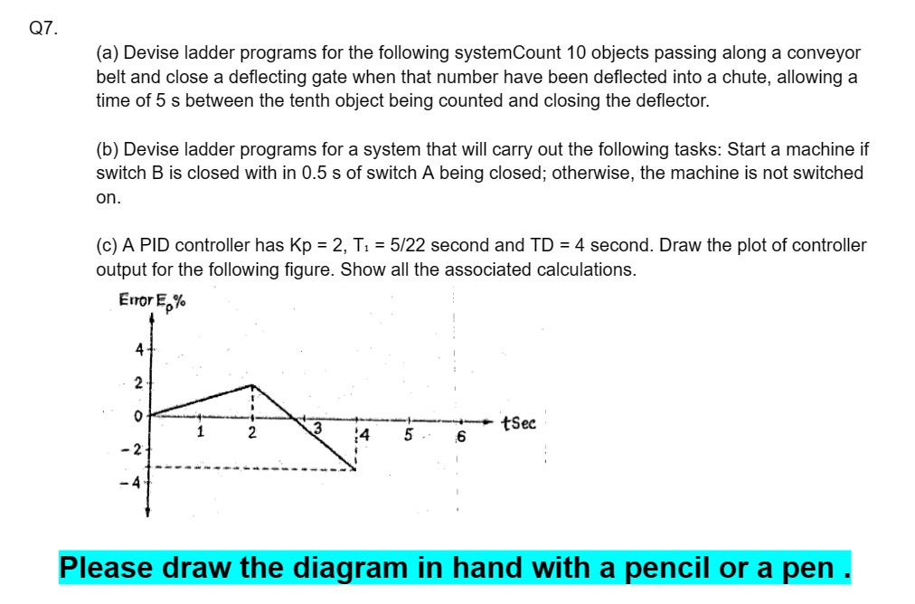Q7. (a) Devise ladder programs for the following systemCount 10 objects ...