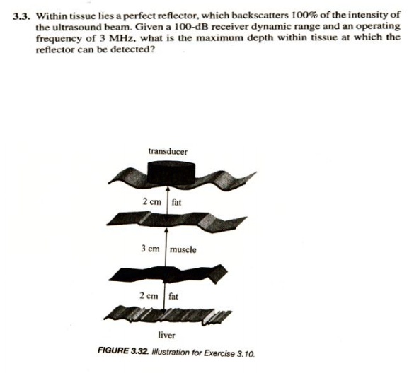 SOLVED: 3.3. Within tissue lies a perfect reflector, which backscatters ...