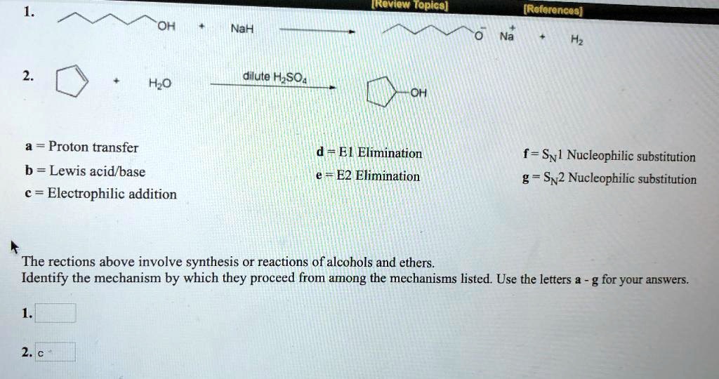 SOLVED: [References] NaOH NaH dilute H2SO4 HIO4 OH- H+ Proton transfer ...