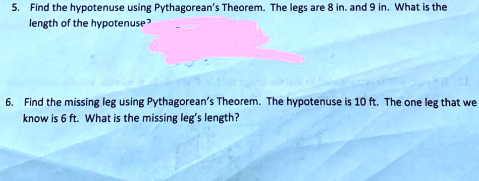 SOLVED: "(Picture included) how do I solve these using the Pythagorean ...