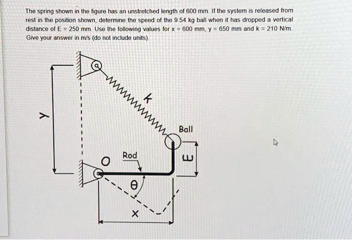 SOLVED: The spring shown in the figure has an unstretched length of 600 mm. If the system is ...