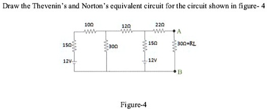Draw the Thevenin's and Norton's equivalent circuit for the circuit shown in figure- 4