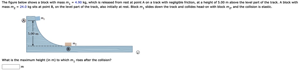 SOLVED: The figure below shows a block with mass m, = 4.90 kg, which is released from rest at ...