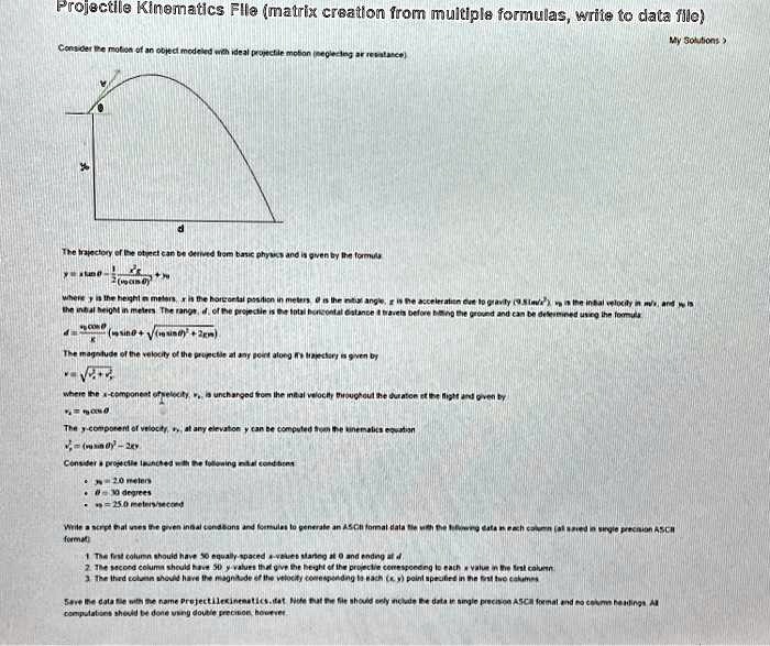Texts Using Matlab Upload A Screenshot Of The Input And Output Please Projectile Kinematics File 7594