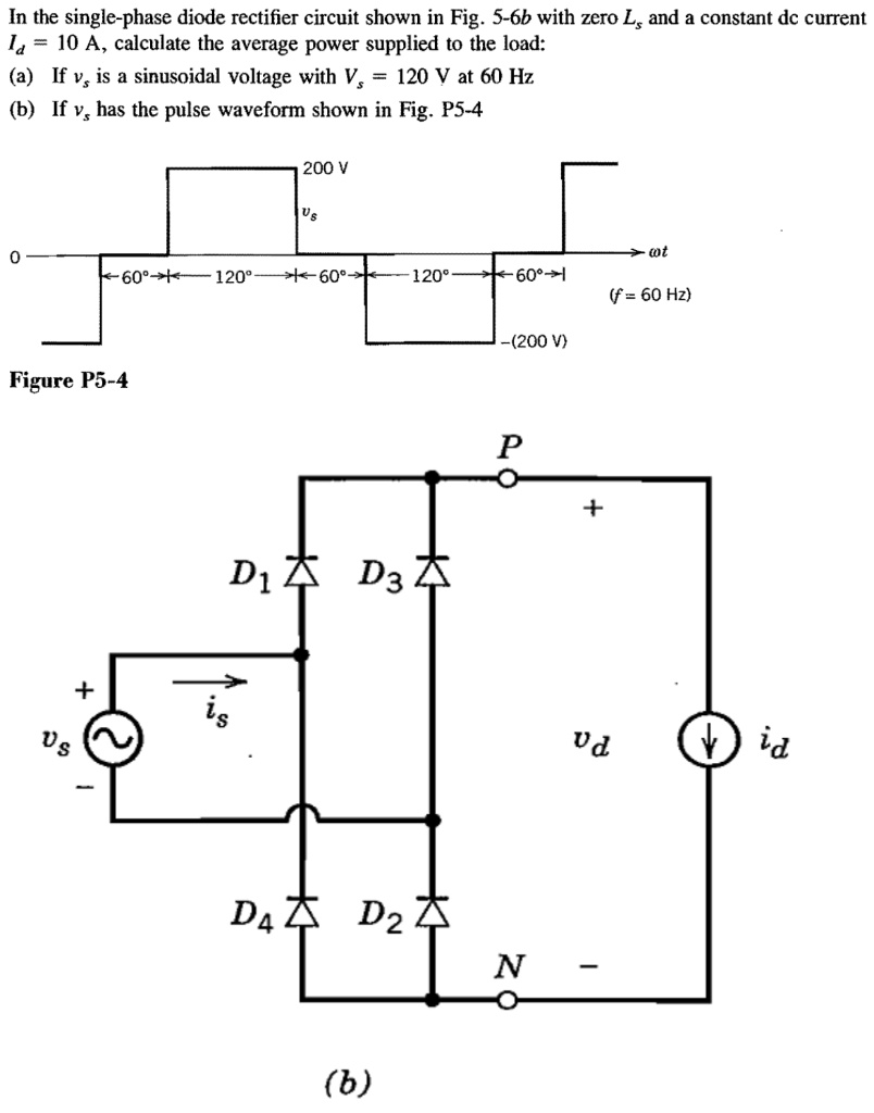 In The Single Phase Diode Rectifier Circuit Shown In Fig 5 6b With