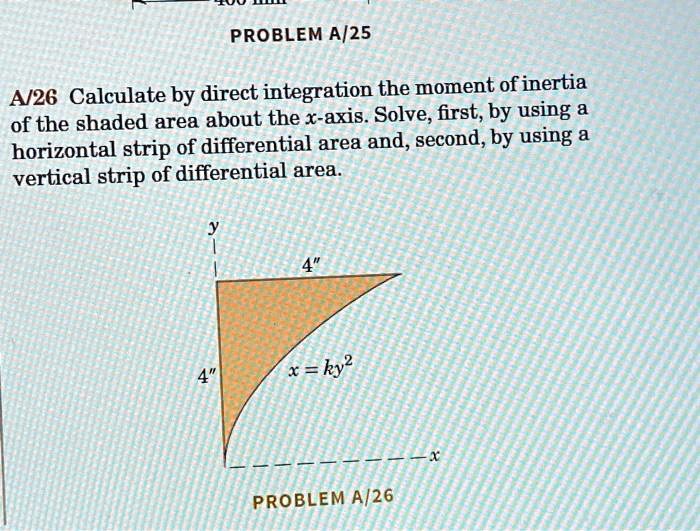 SOLVED: A/26 Calculate by direct integration the moment of inertia of ...