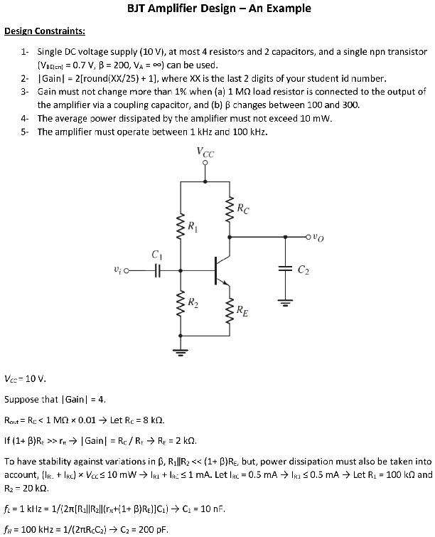All information is here. BJT Amplifier Design: An Example Design ...