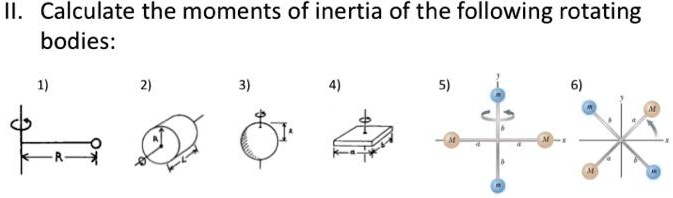 SOLVED: Calculate the moments of inertia of the following rotating bodies: