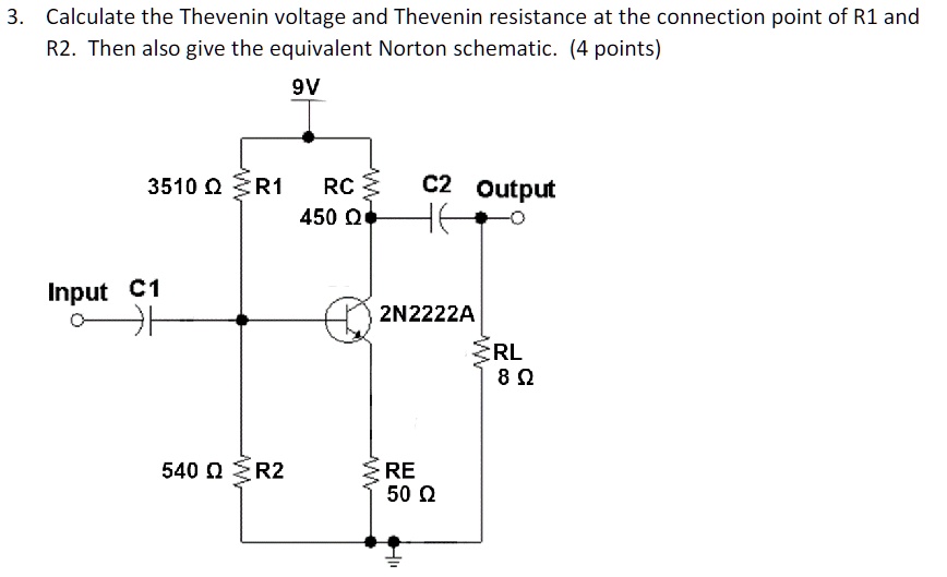 SOLVED: Texts: 3. Calculate the Thevenin voltage and Thevenin resistance at the connection point ...
