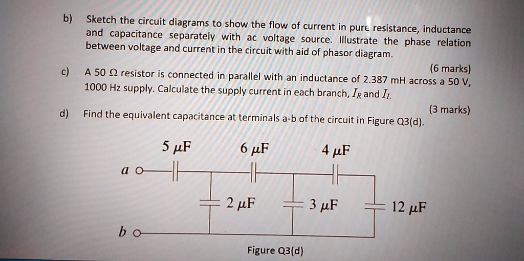 b) Sketch the circuit diagrams to show the flow of current in pure ...