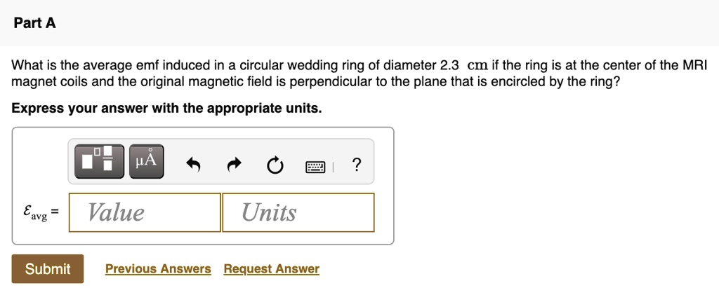 part a what is the average emf induced in a circular wedding ring of ...