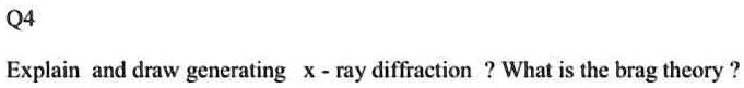 SOLVED: Q4 ray diffraction What is the brag theory Explain and draw ...