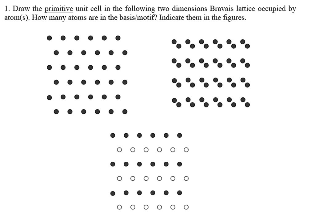 Draw the primitive unit cell in the following two dimensions Bravais ...