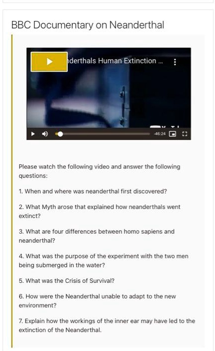 SOLVED: BBC Documentary on Neanderthal Iderthals Human Extinction ...