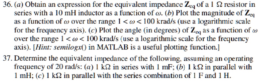 SOLVED: Texts: 36. (a) Obtain an expression for the equivalent ...