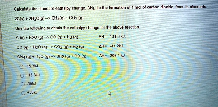 calculate the standard enthalpy change ahf for the formation of 1 mol ...
