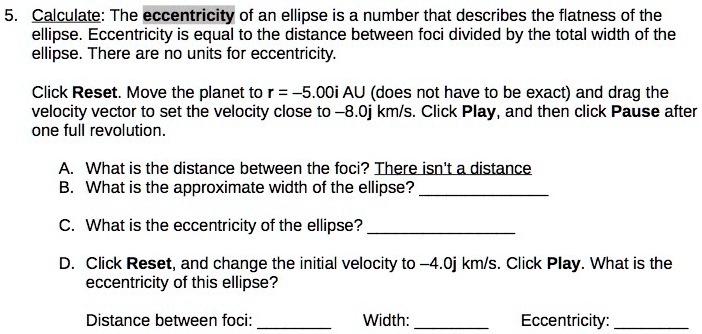 calculate the eccentricity of an ellipse is a number that describes the ...