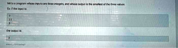 Solved In Python Write A Program Whose Inputs Are Three Integers And Whose Output Is The 