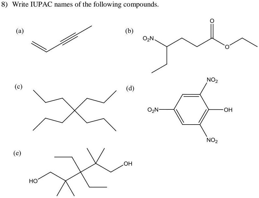 SOLVED: 'write IUPAC names of the following' SOLVED: 'write IUPAC names of the following'