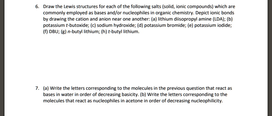 SOLVED: Draw the Lewis structures for each of the following salts ...