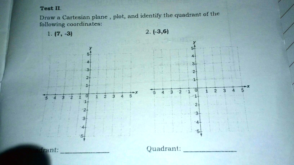 SOLVED: Test II - Draw a Cartesian plane, plot, and identify the ... SOLVED: Test II - Draw a Cartesian plane, plot, and identify the ...