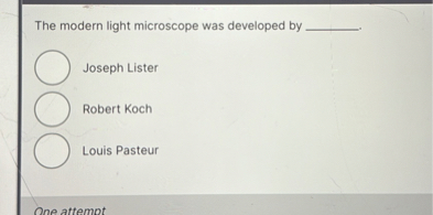 SOLVED: The modern light microscope was developed by Joseph Lister ...
