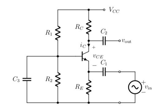 SOLVED: A common-base amplifier is shown in the figure below. Draw the small-signal equivalent ...