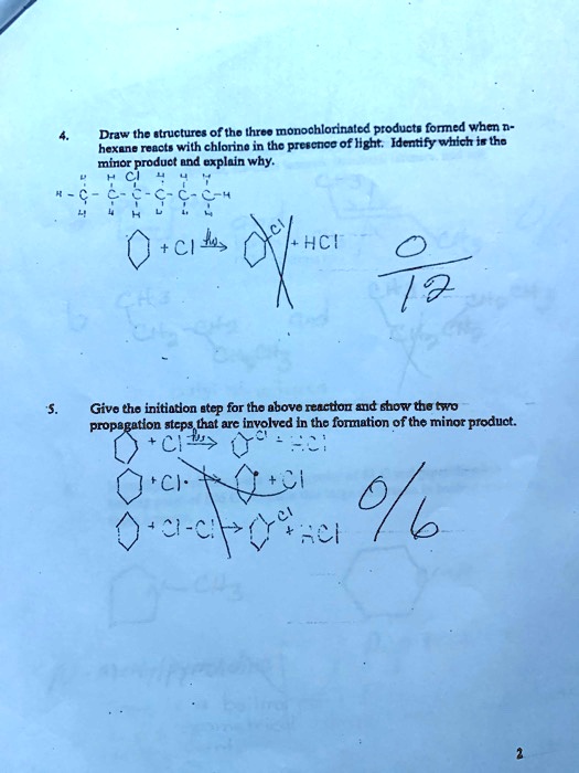 SOLVED: Draw the structures of the three monochlorinated products ...
