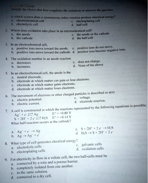 Multiple Choice Identify the choice that best completes the statement ...