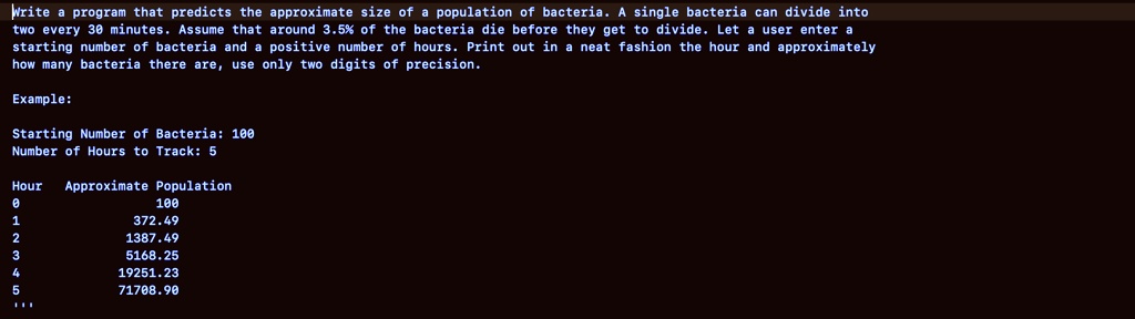 Solved Write A Program That Predicts The Approximate Size Of A 9237
