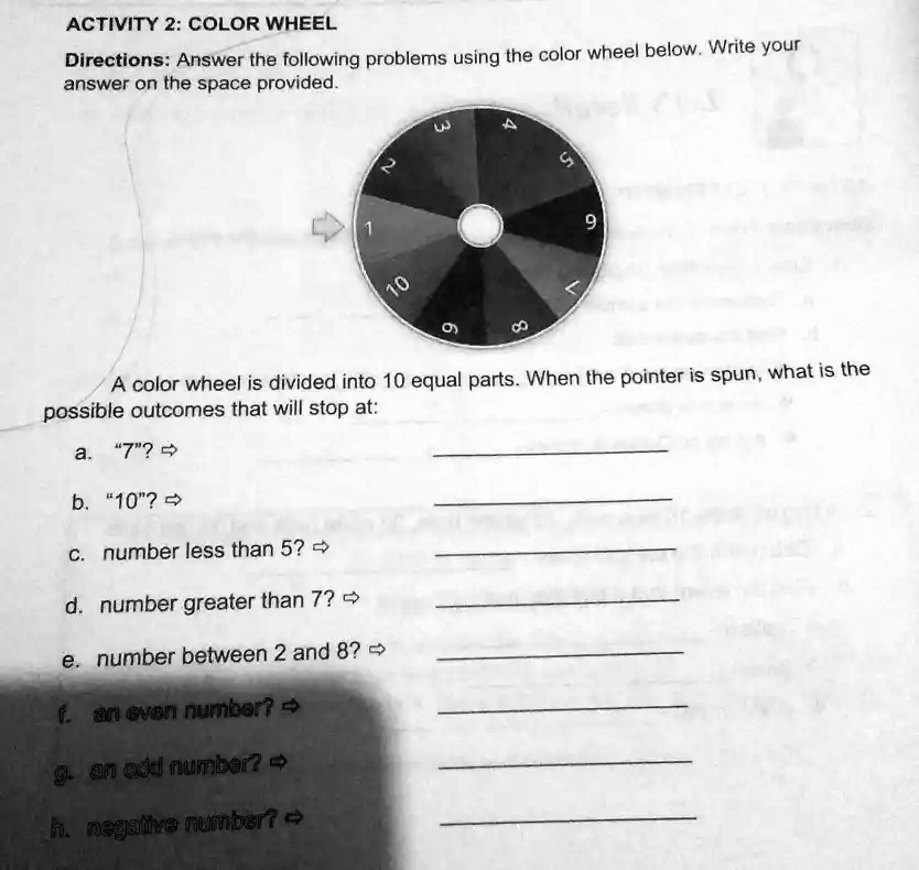 Directions: Answer the following problems using the color wheel below ...