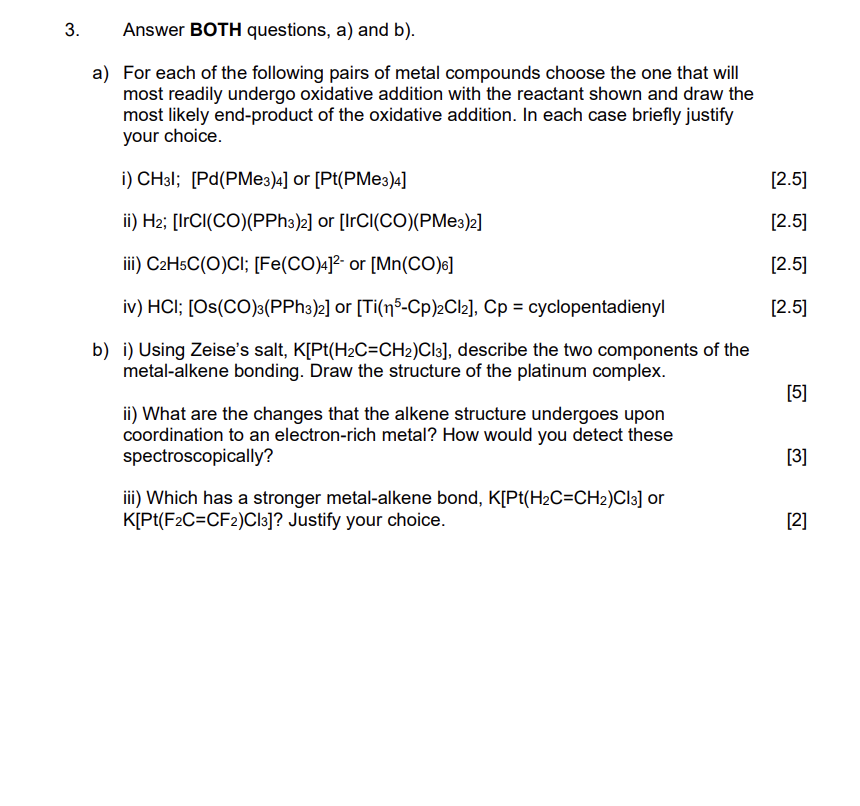 SOLVED: 3. Answer BOTH questions, a) and b). a) For each of the ...