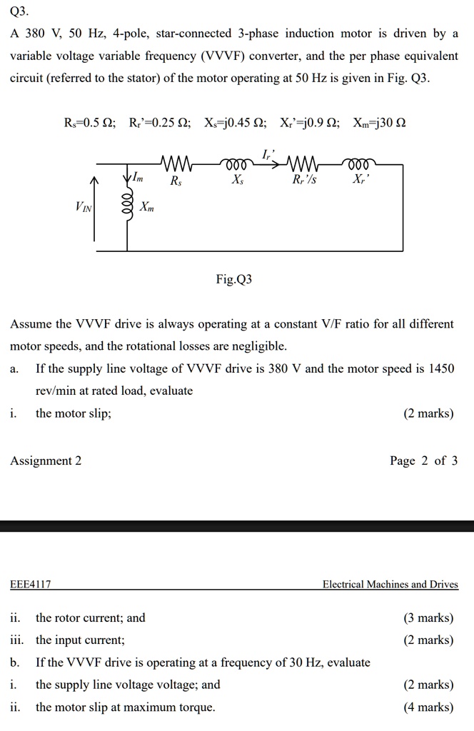 q3 a 380 v 50 hz 4 pole star connected 3 phase induction motor is ...