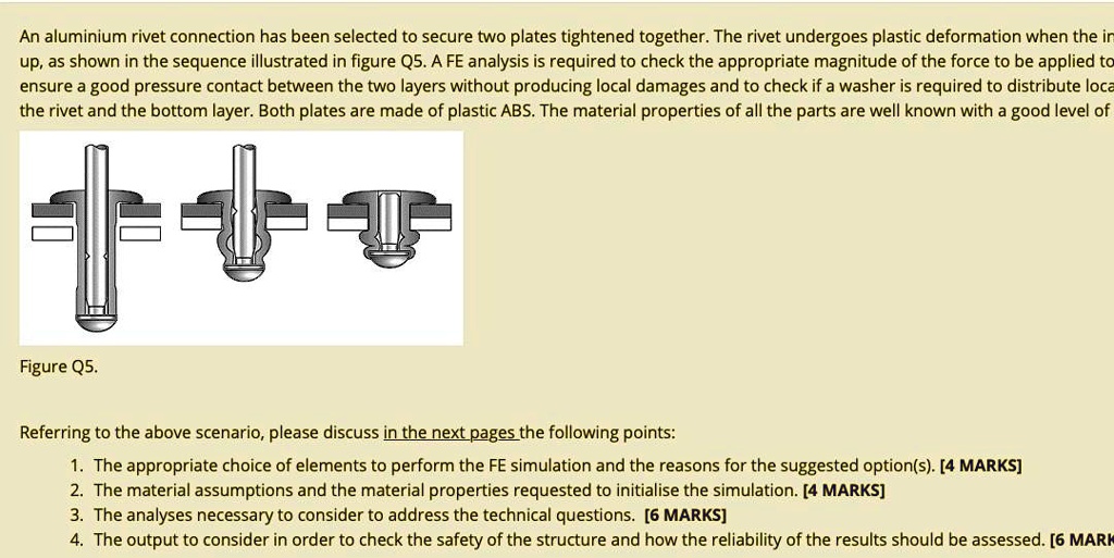 SOLVED: An aluminium rivet connection has been selected to secure two ...