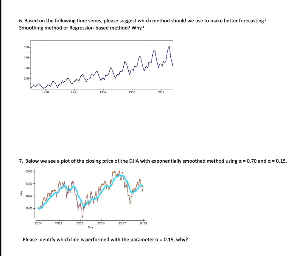 SOLVED: 6. Based on the following time series, please suggest which ...