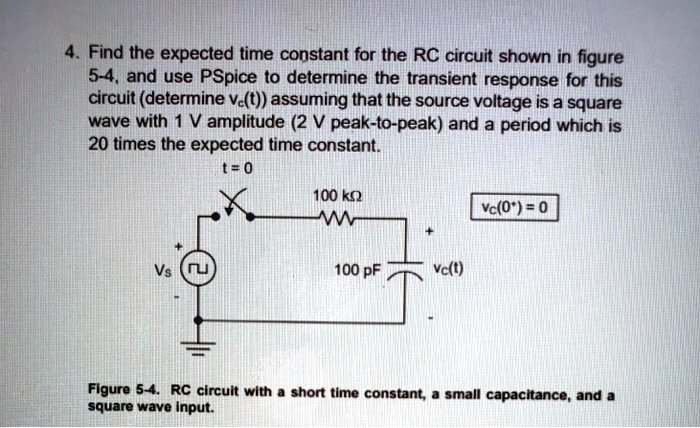 4. Find the expected time constant for the RC circuit shown in figure 5 ...